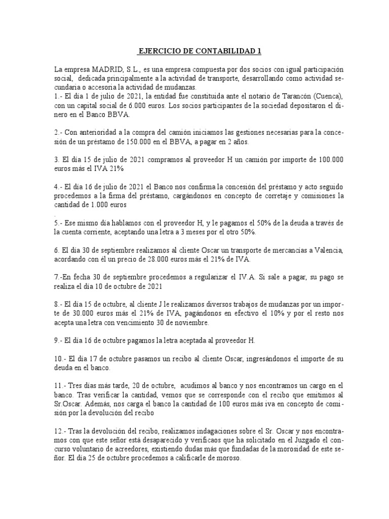 Ejercicio de Contabilidad 1 | PDF | Interés | Bancos