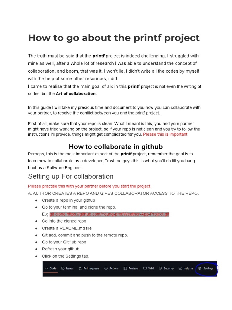 How To Go About The Printf Project | PDF