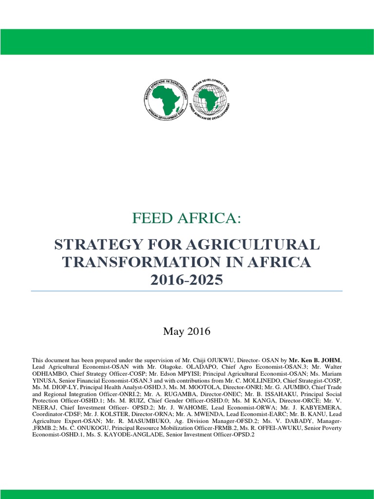Feed Africa - Strategy For Agricultural Transformation in Africa 2016 ...