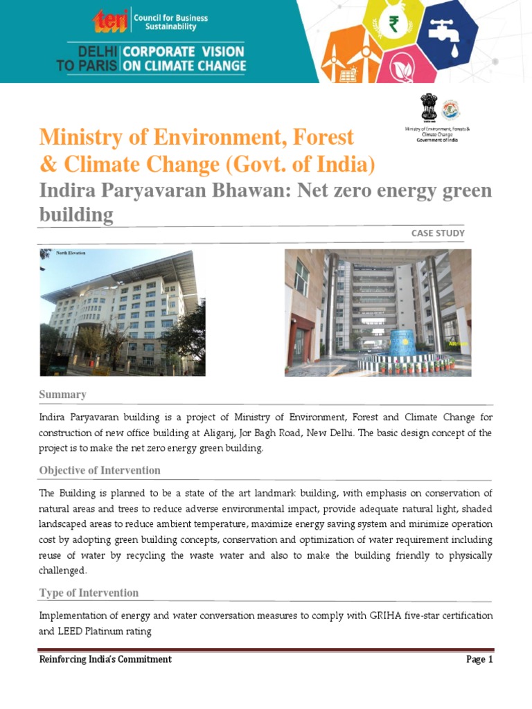 EE Indira Paryavaran Bhawan (MoEF) | PDF | Green Building | Nature
