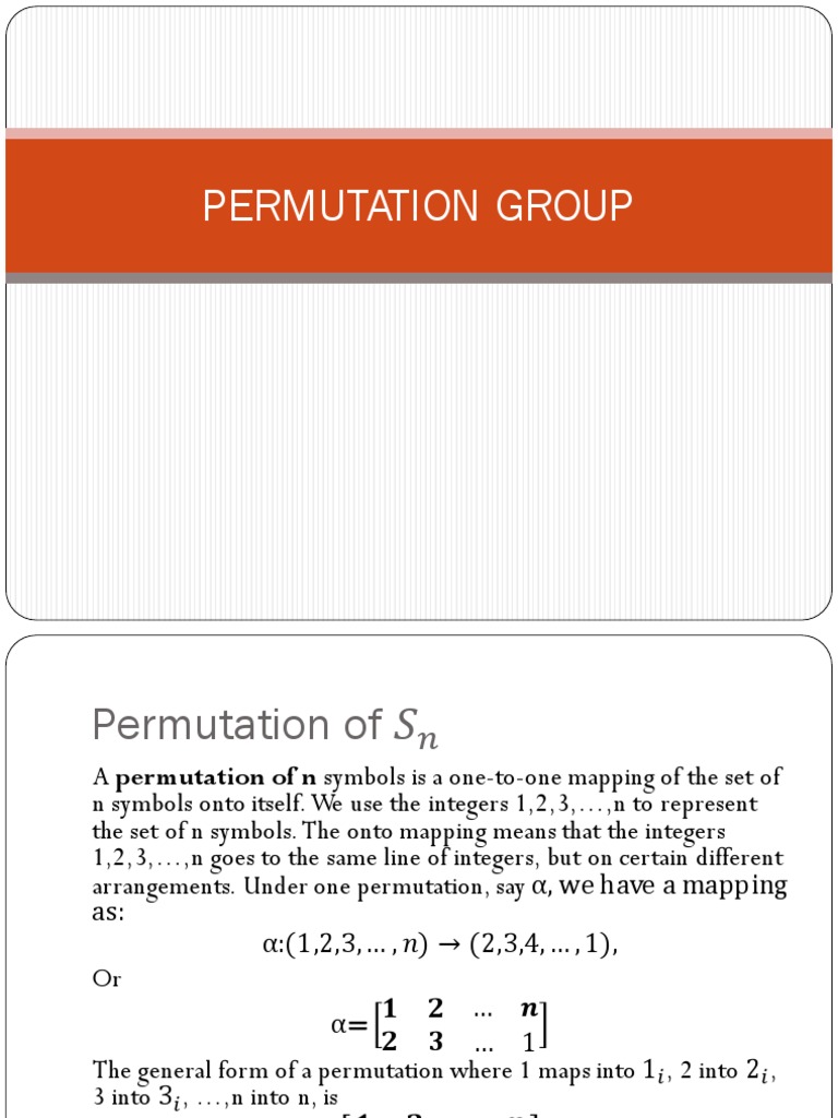 Permutation Group | PDF | Permutation | Group (Mathematics) Permutation Group | PDF | Permutation | Group (Mathematics)