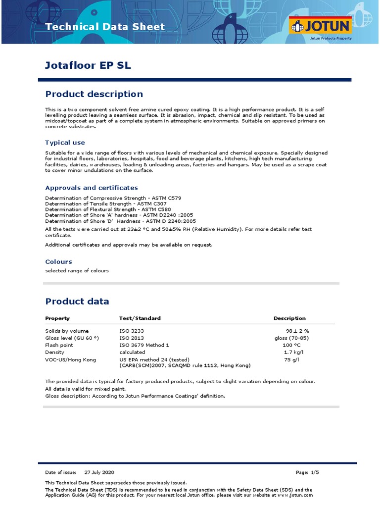 TDS 25740 Jotafloor EP SL Euk GB | PDF | Paint | Concrete