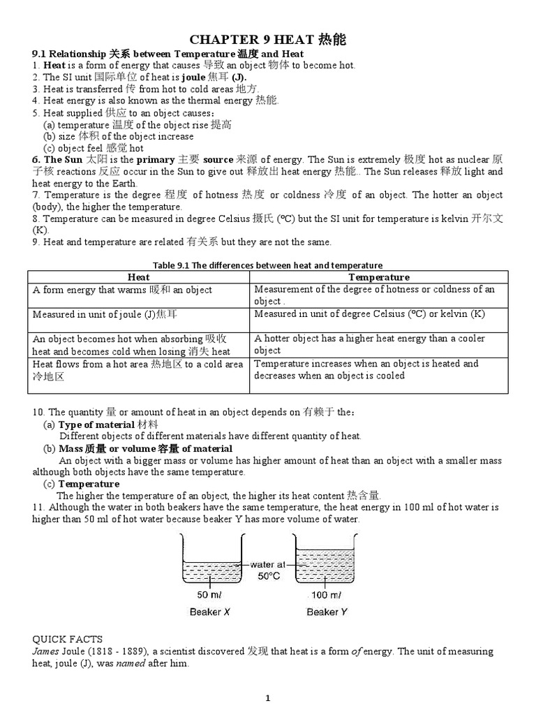 F2 Chapter 9 Heat | PDF | Heat Transfer | Heat