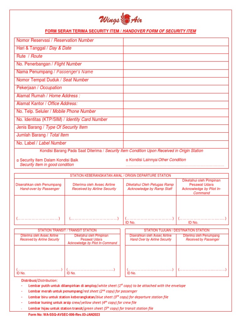 Form Serah Terima | PDF