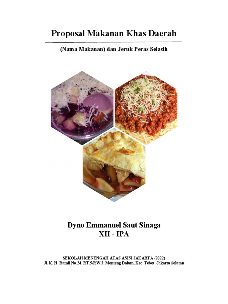 Proposal Makanan Khas Daerah Kelas 12 Semester 1 | PDF