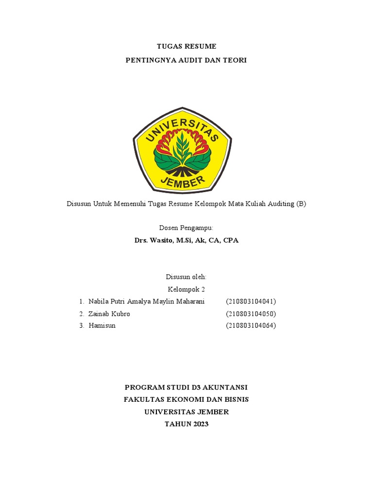 Tugas Resume Auditing | PDF | Karier & Perkembangan | Bisnis