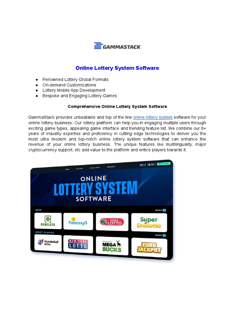 Lottery System Software PDF | PDF