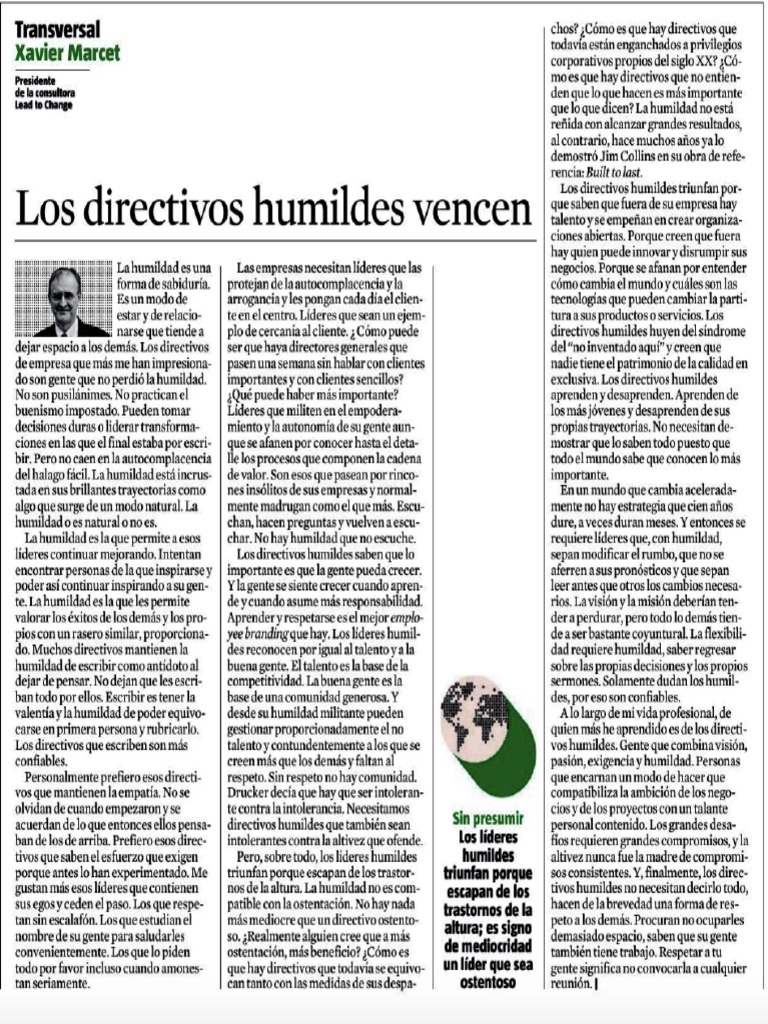 MARCET Liderazgo Humilde | PDF