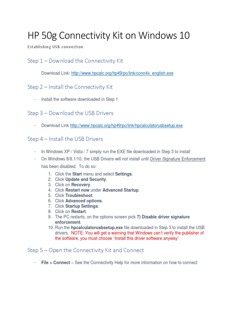 Conn4x Win10 Setup | PDF