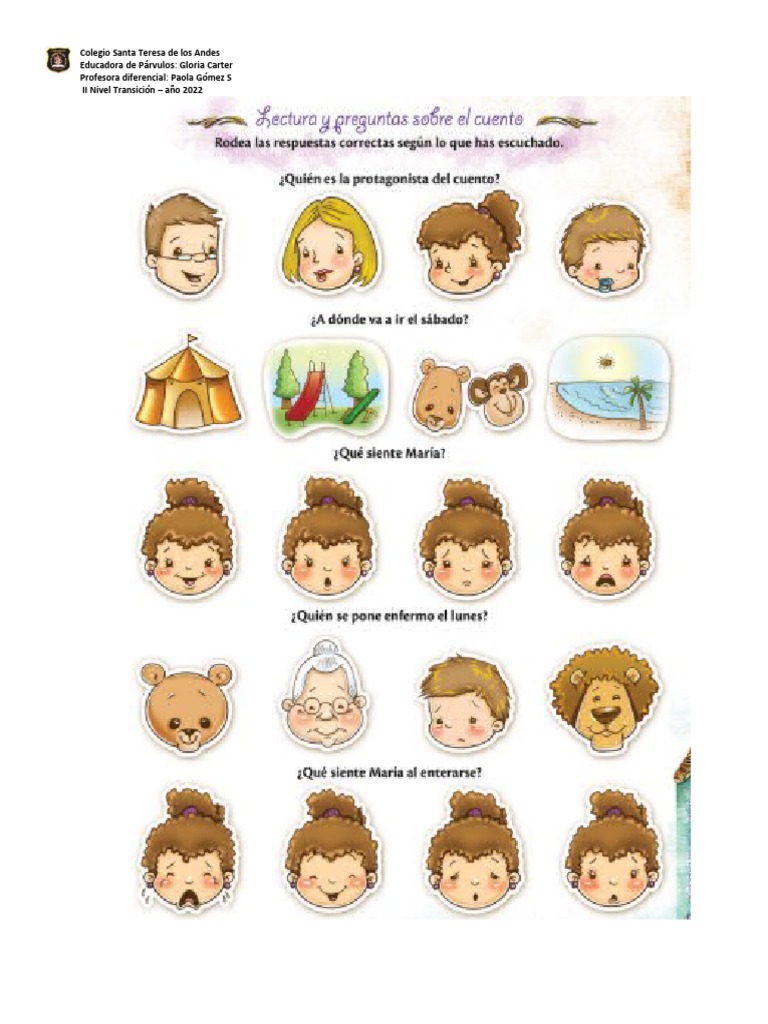 Guia Comprension Lectora Emociones II NT2 | PDF | Salud y bienestar