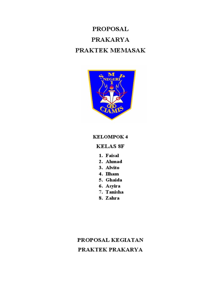 Proposal Prakarya | PDF | Memasak, Makanan, & Anggur