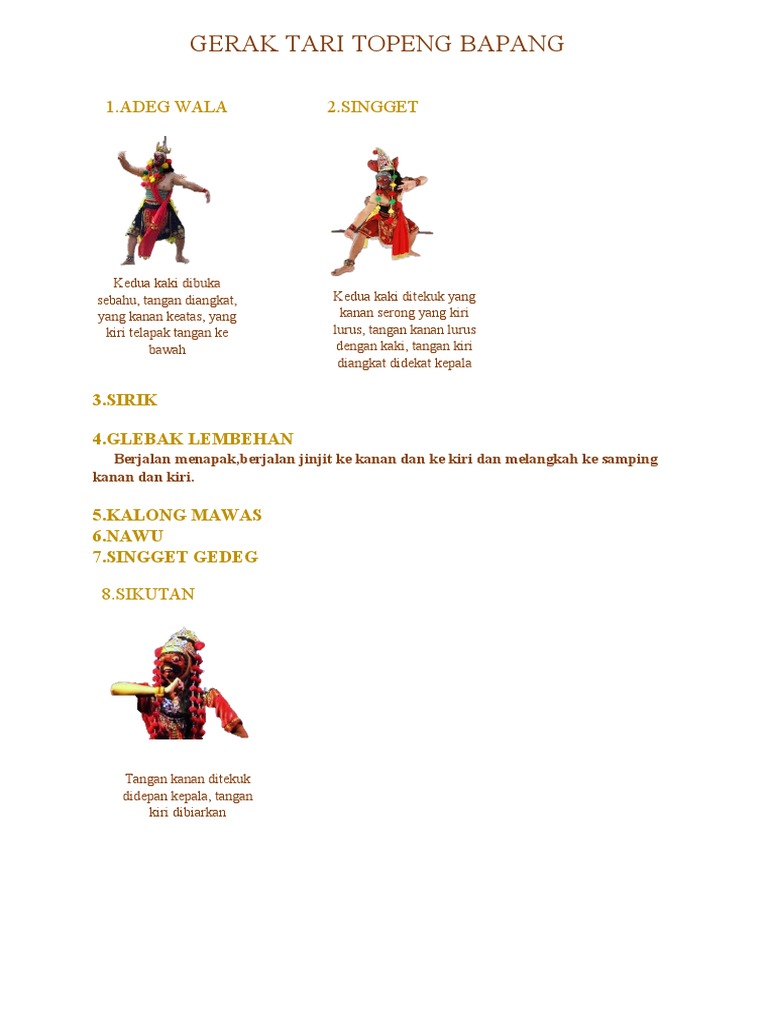 gerak tari topeng bapang (SENBUD) | PDF