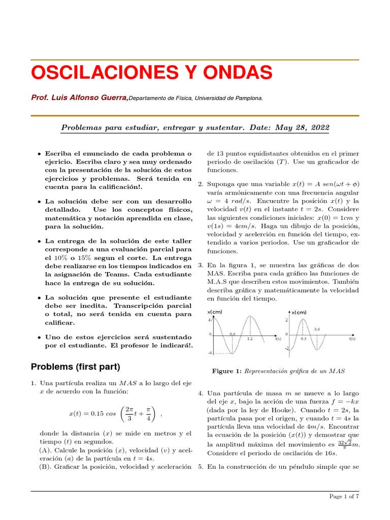 Oscilaciones y Ondas | PDF | Longitud de onda | Olas
