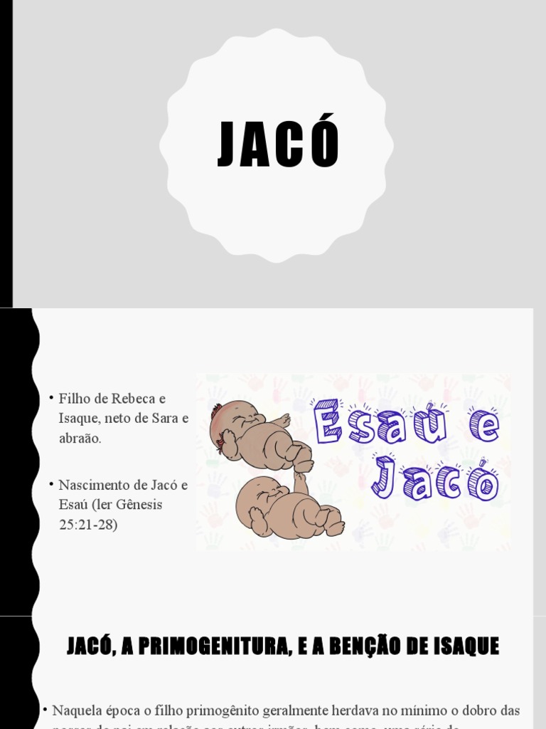 História de Jacó | PDF | Jacó | Isaac