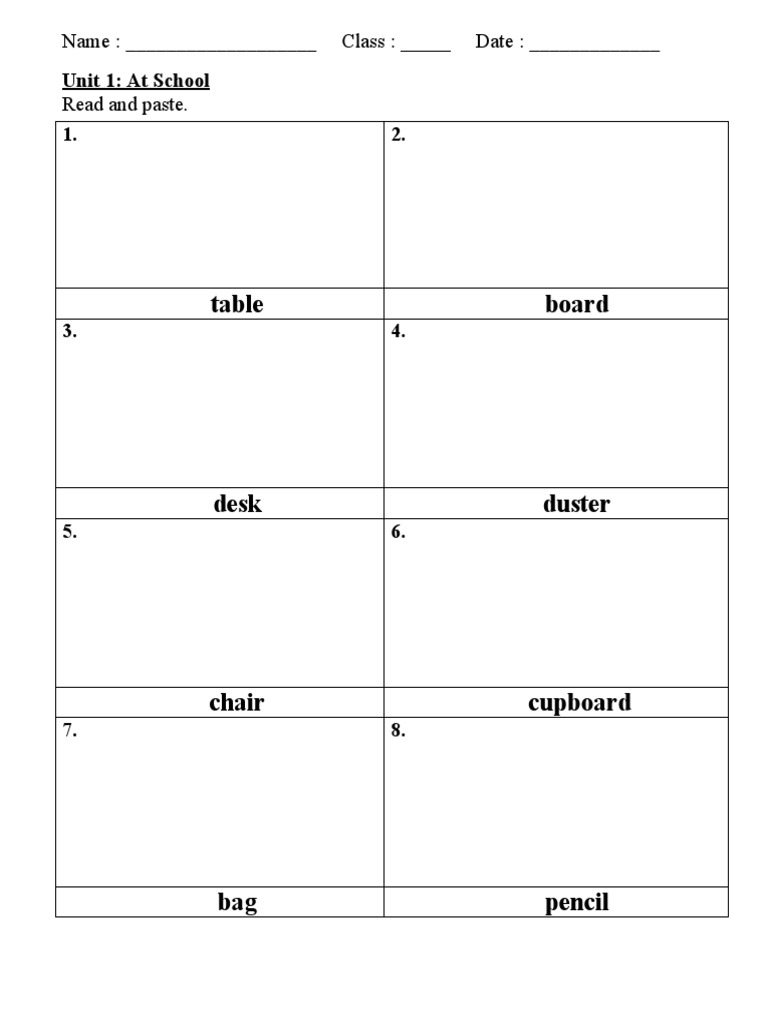 Year 2 Worksheet - Unit 1 | PDF