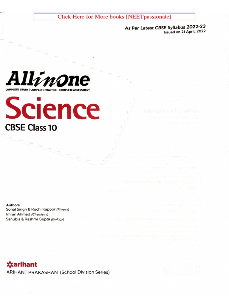Arihant All in One Science PDF | PDF