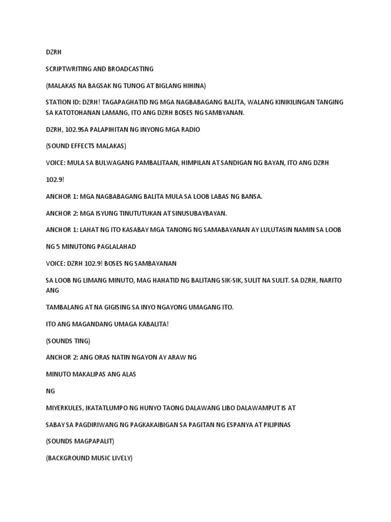 Script For Radio | PDF
