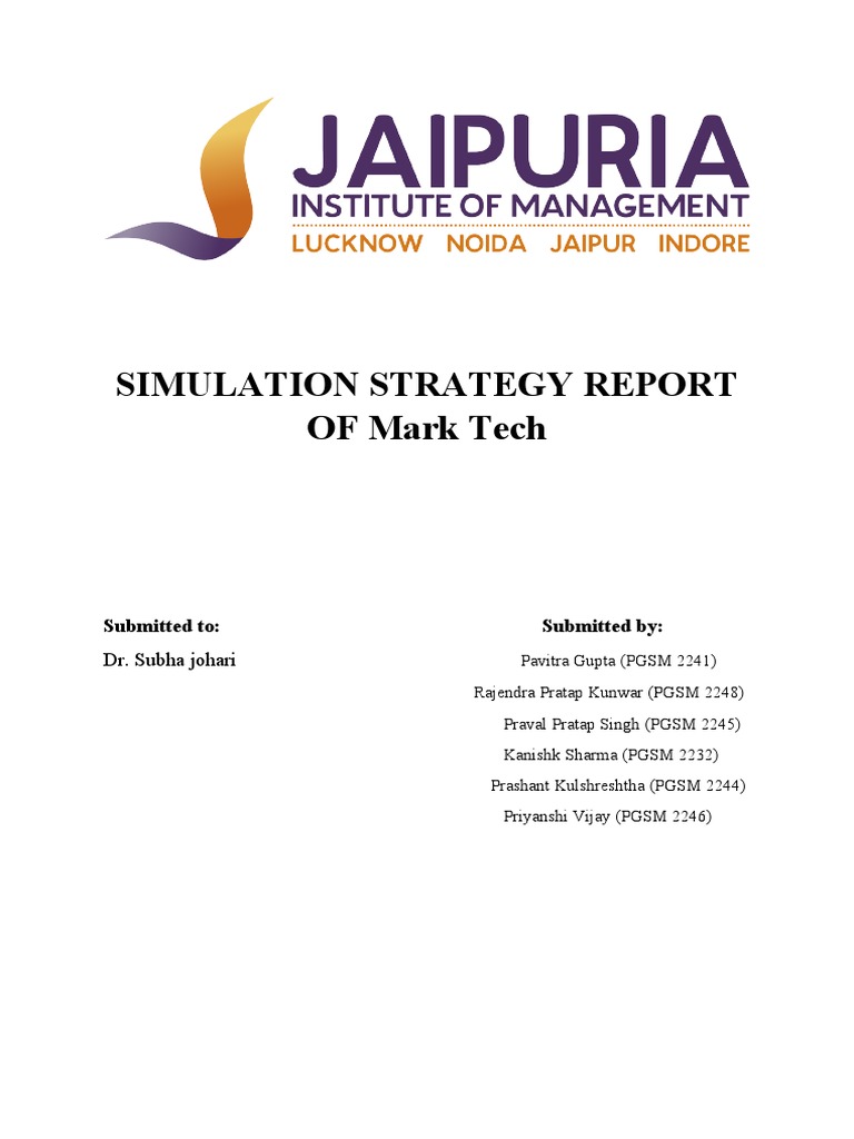 Marketing Simulation Report | PDF | Research And Development | Investing