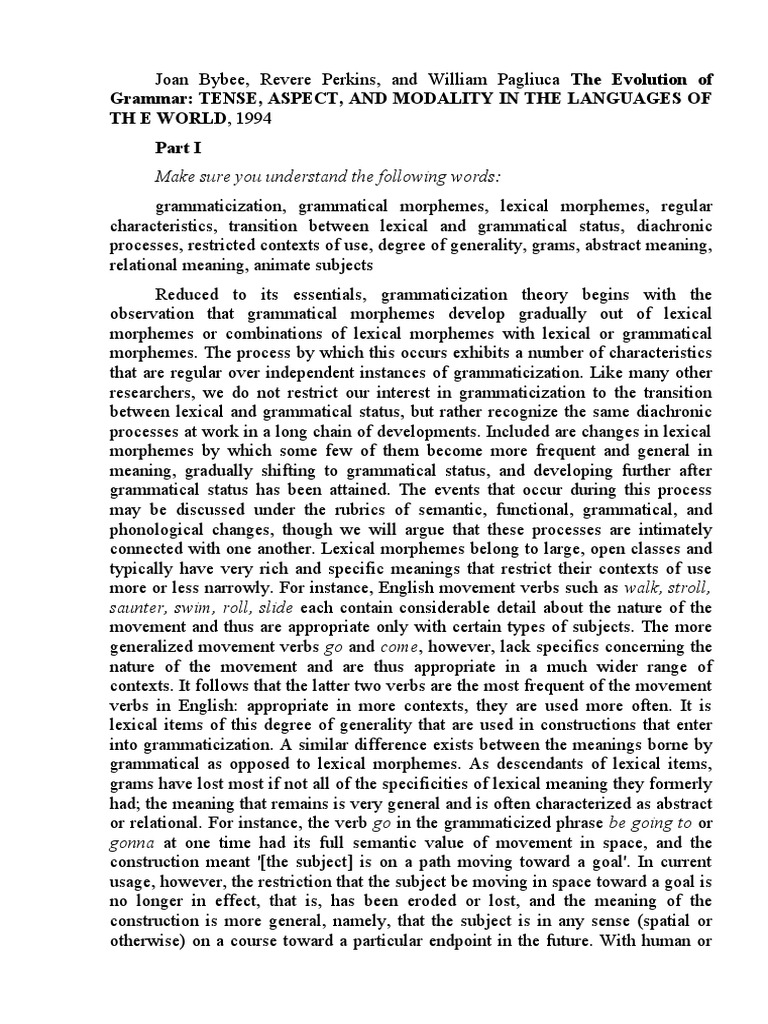 J.Bybee The Evolution of Grammar | PDF | Lexicon | Lexical Semantics