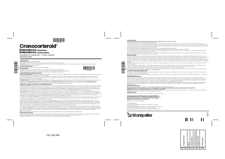 Prospecto Cronocorteroid Iny | PDF | Corticosteroides | Glucocorticoides