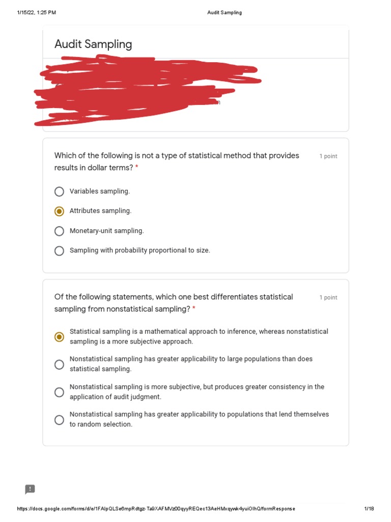 Audit Sampling 50 Points | Download Free PDF | Audit | Sampling (Statistics)