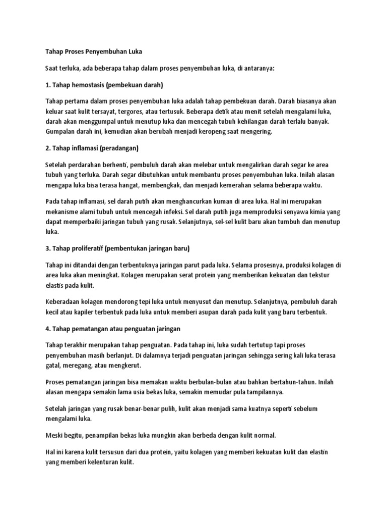 Proses Penyembuhan Luka | PDF