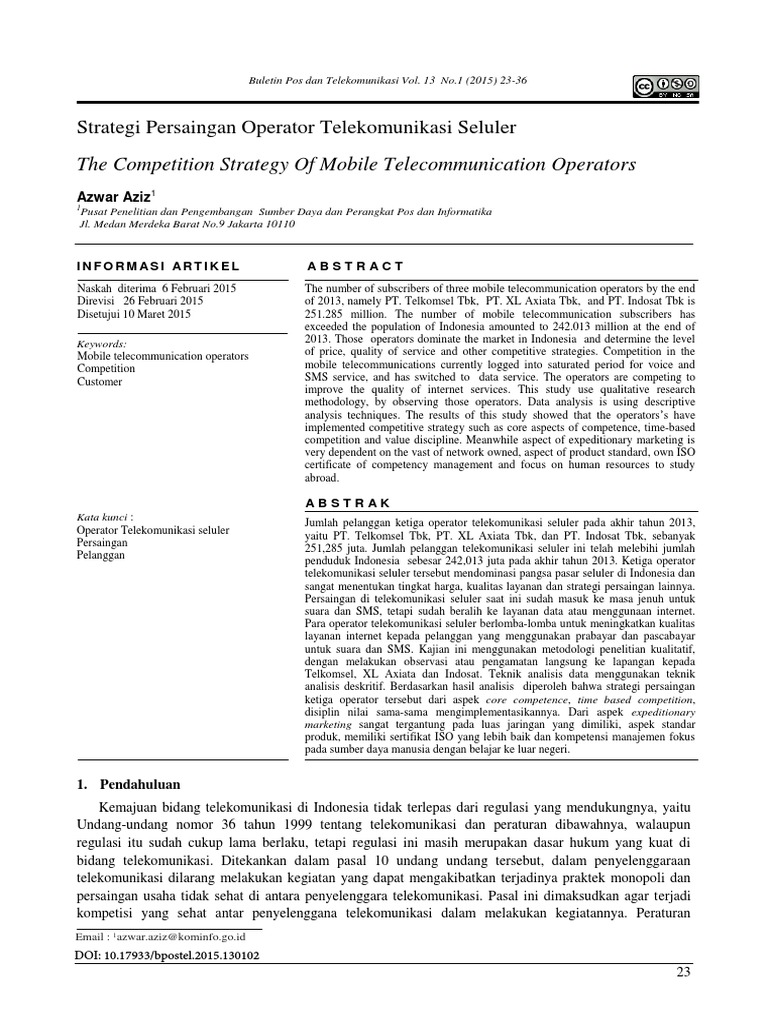 Strategi Persaingan Telekomunikasi Seluler | PDF | Mobile Telecommunications | Mobile Technology