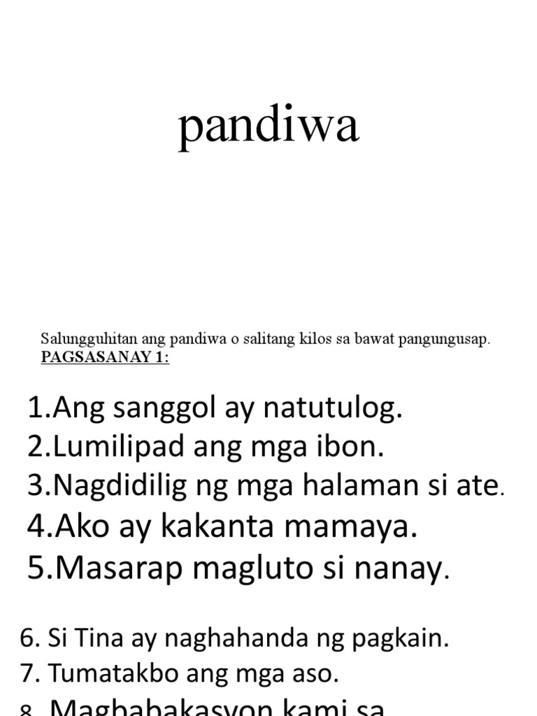 Pandiwa 1 | PDF