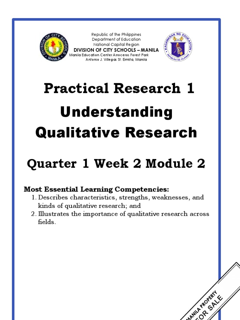 PRACTICAL-RESEARCH-1 Q1 W2 Mod2 | PDF | Qualitative Research | Narrative
