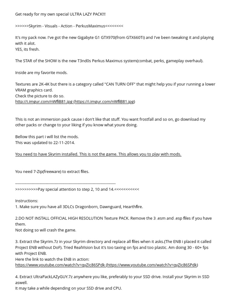 SKYRIM +250 MODS - ULTRAPACK-2K-4K-LAZyGUY Torrent 1337x PDF | PDF