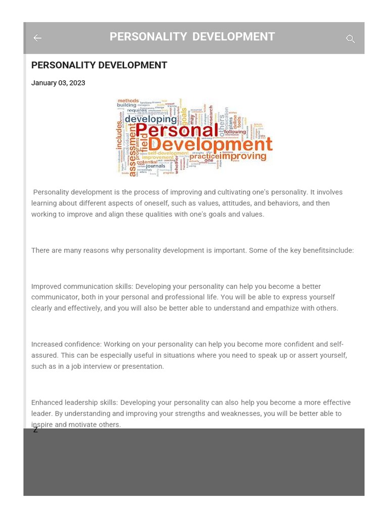 Personality Development | PDF | Empathy | Attitude (Psychology)