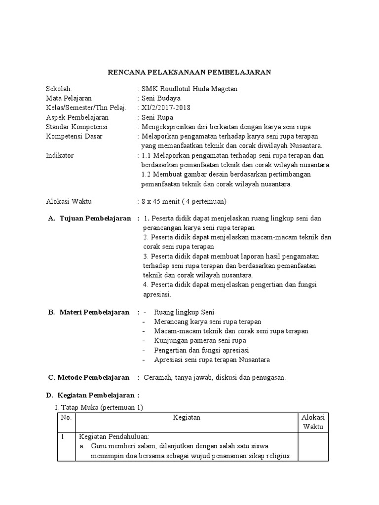 RPP Senbud KLS Xi SMT 2 | PDF