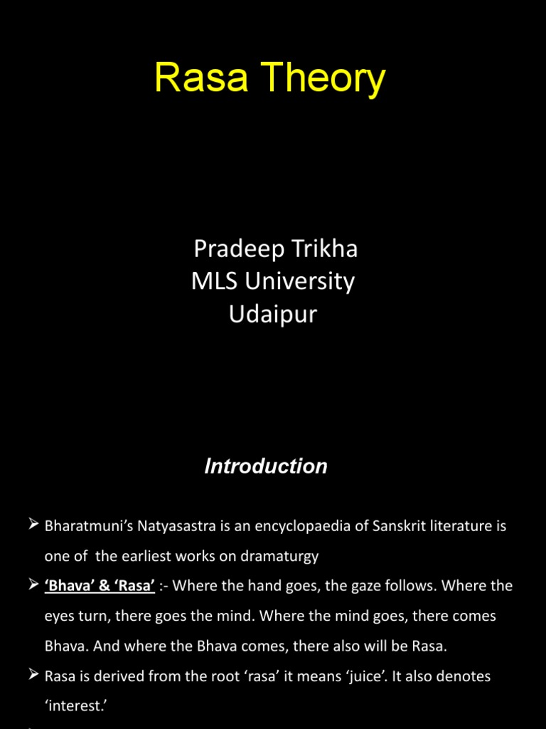 Indian Aesthetics Theory - Rasa Theory | PDF | Emotions | Experience