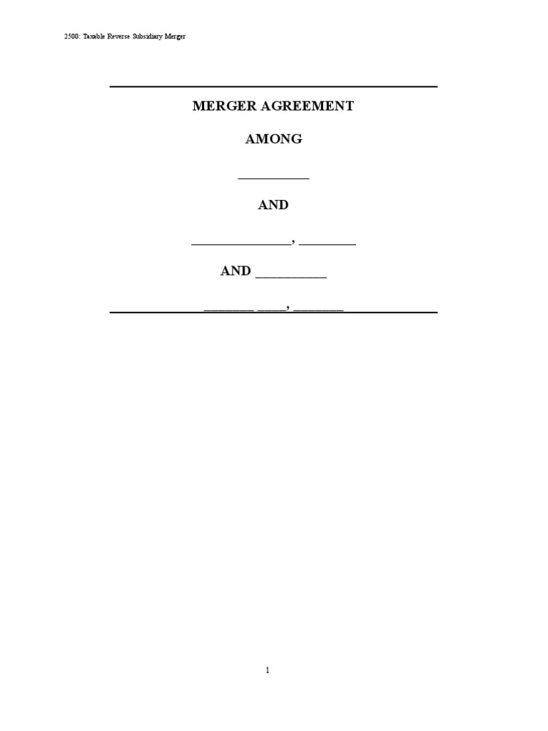 Merger Agreement Among - AND - , - AND | PDF | Mergers And Acquisitions ...