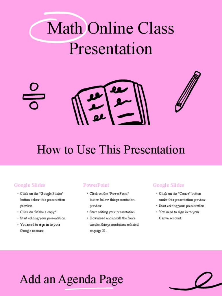 Pink Fun Doodles and Blobs Math Online Class Creative Presentation ...