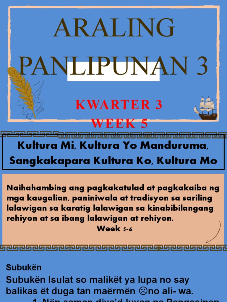 Araling Panlipunan 3 Q3 Week 5 | PDF