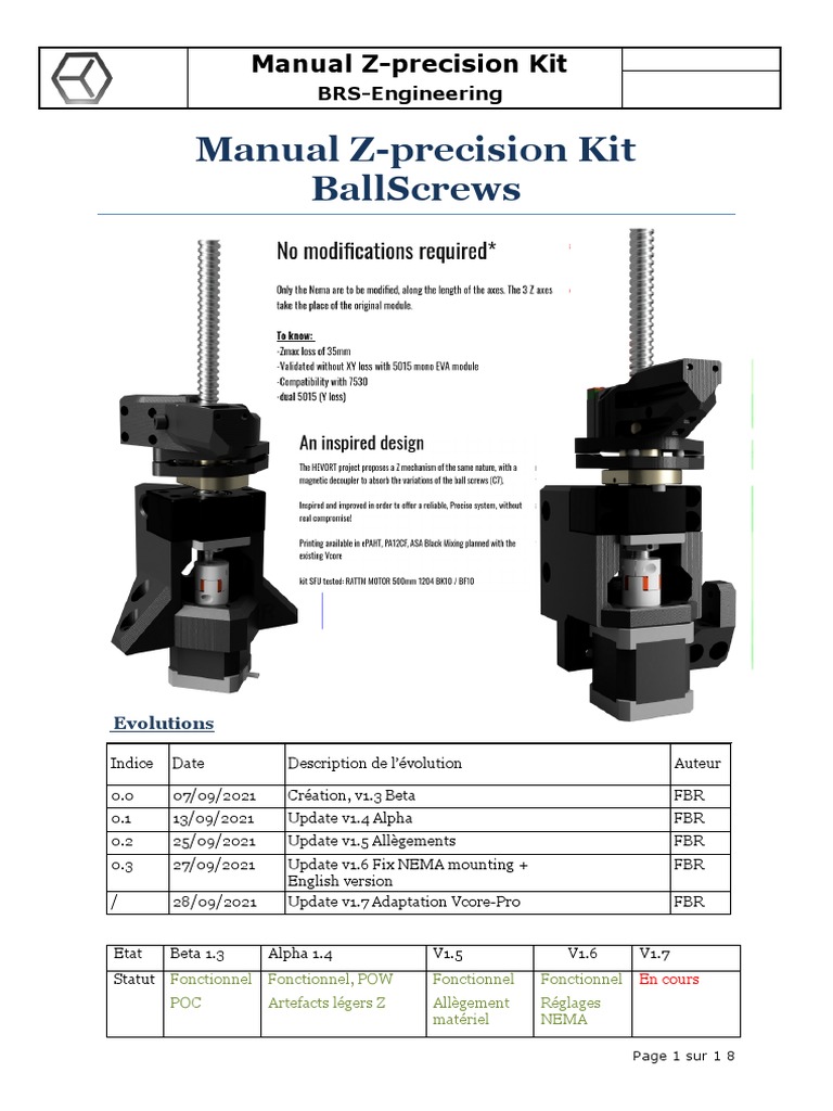 Manual Z-precision Kit Guide | PDF | Screw | Machines
