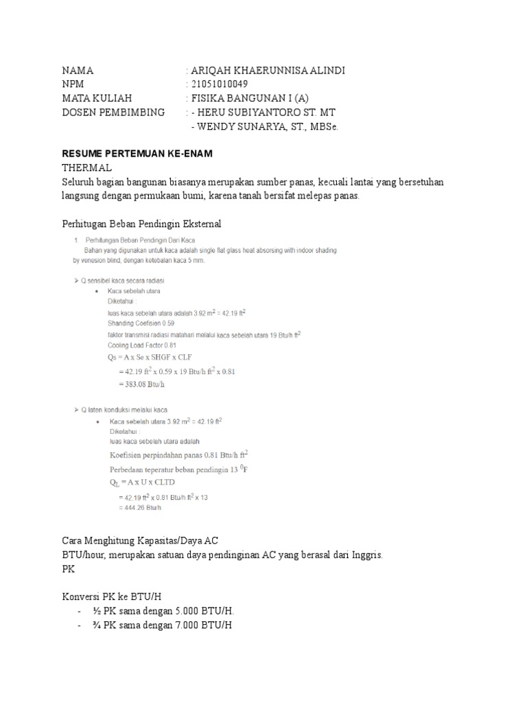 Resume Pertemuan Fisbang 2 Pertemuan 6 PDF | PDF