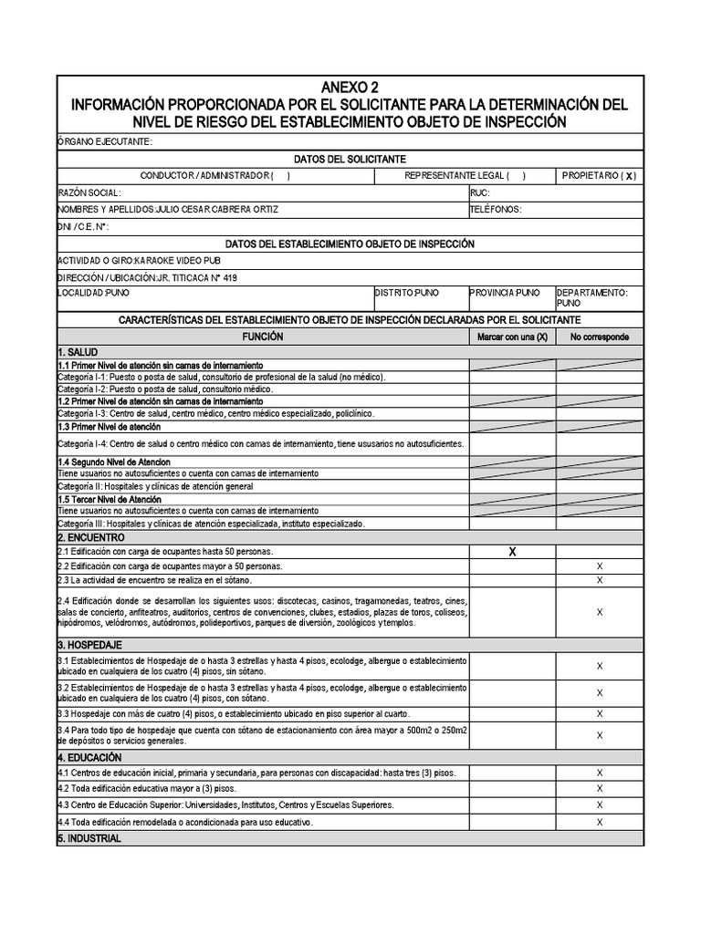 Anexo 2 Informacion Proporcionada Por El Solicitante | PDF