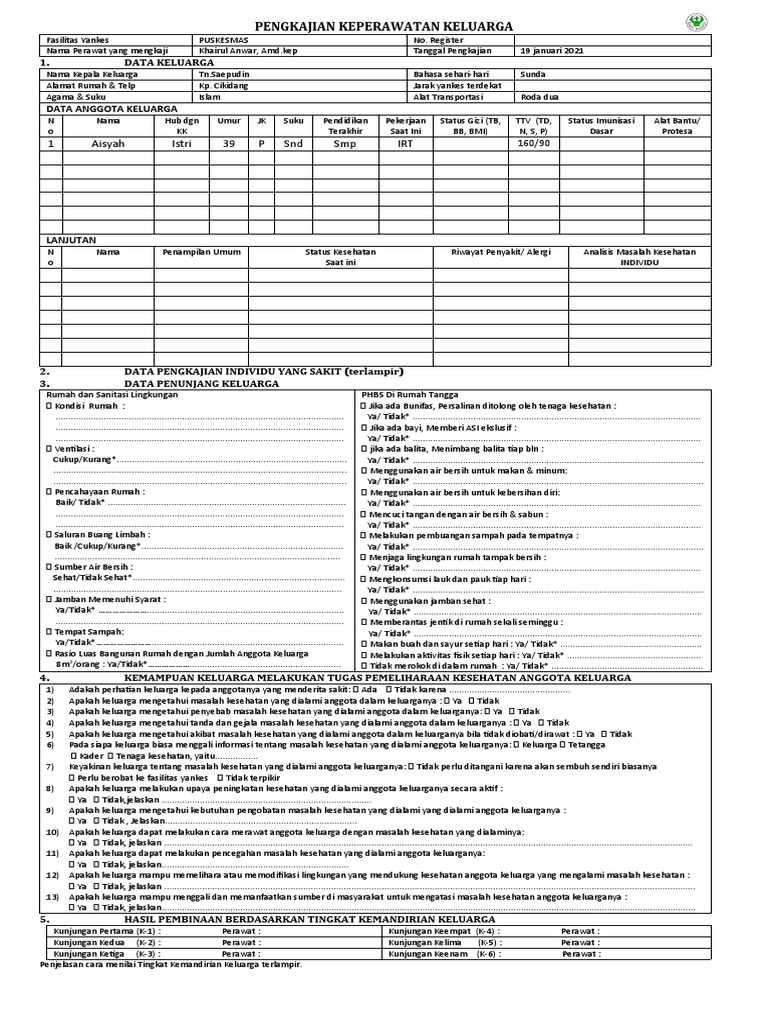 Form Askep Keluarga HIPERTENSI | PDF