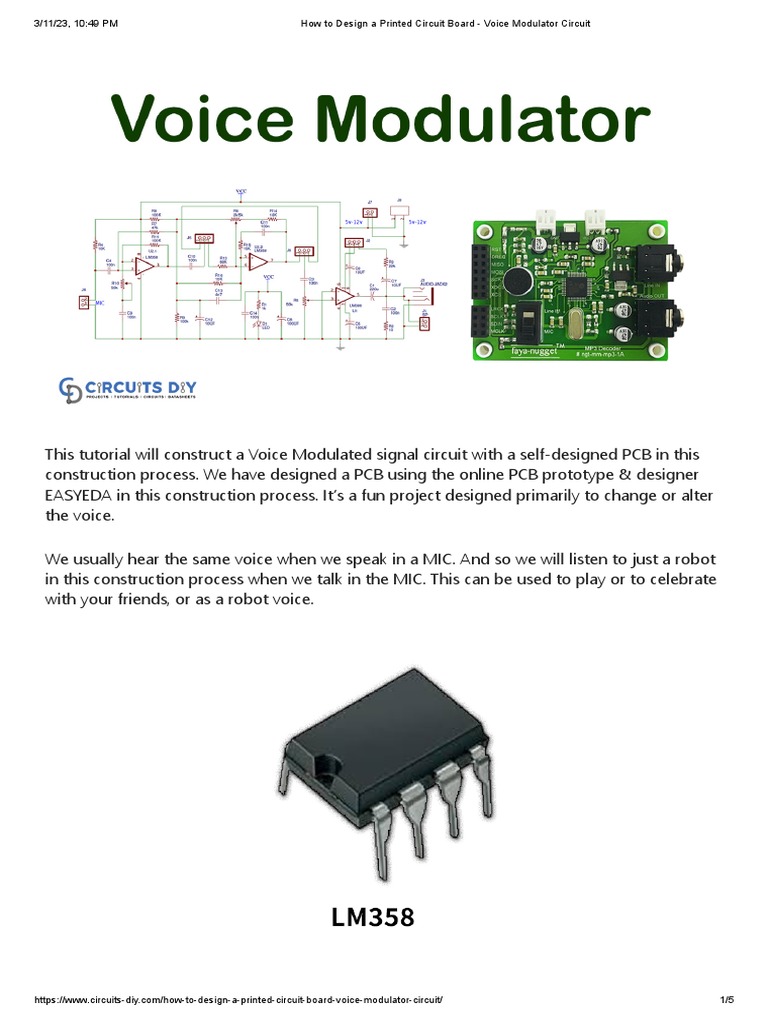 How To Design A Printed Circuit Board - Voice Modulator Circuit | PDF ...