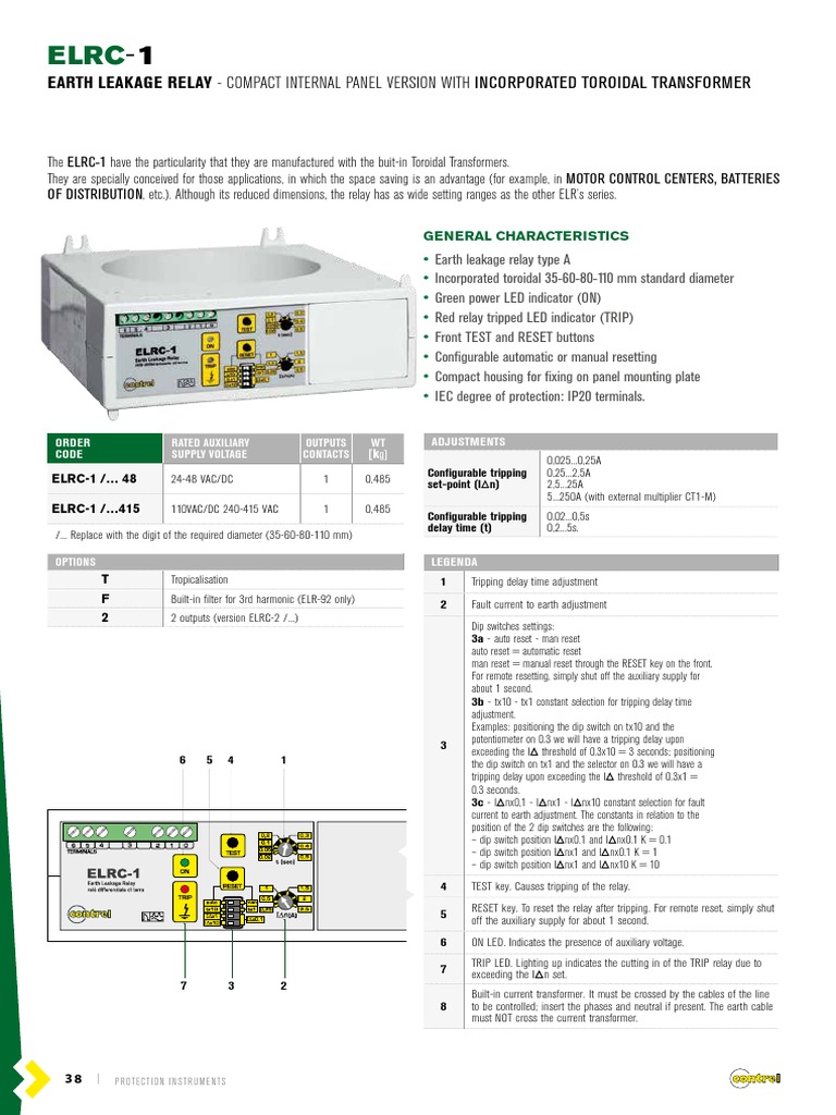 Elr Elrc 1 Brochure | PDF | Alternating Current | Relay