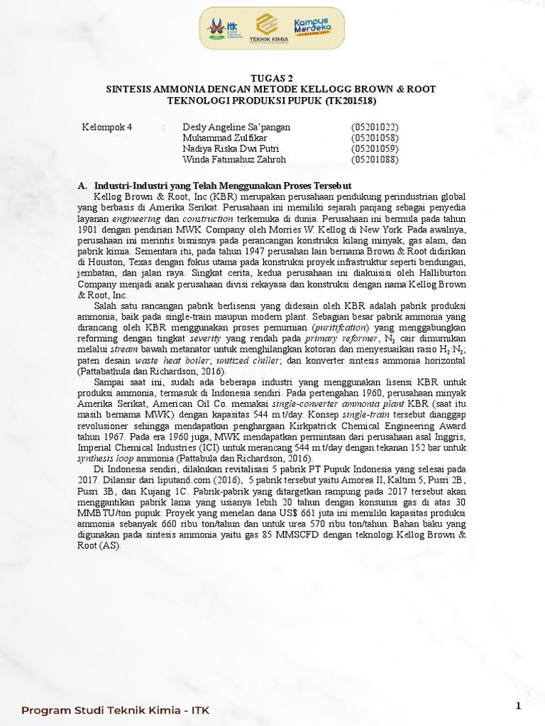 KBR Ammonia Synthesis | PDF | Griya & Taman | Sains & Matematika