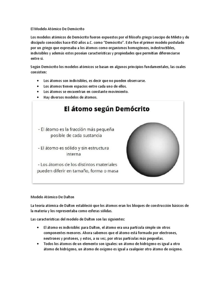 El Modelo Atómico de Demócrito | PDF | Átomos | Núcleo atómico
