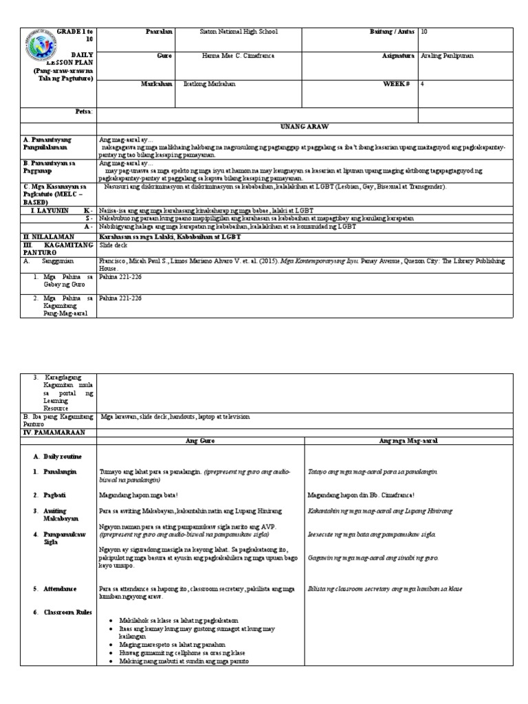Aralin 3 DLP Araling Panlipunan | PDF