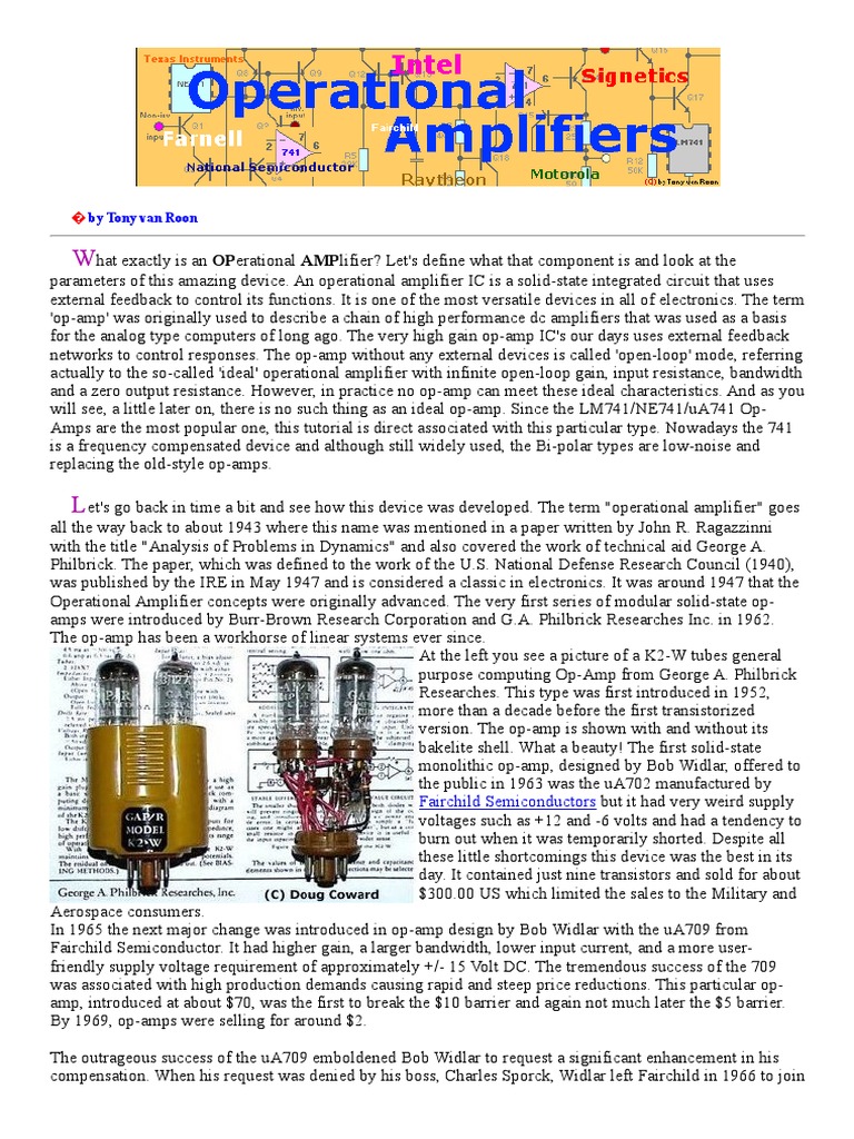 741 Op-Amp Tutorial, Op-Amps, Operational Amplifier | Download Free PDF ...