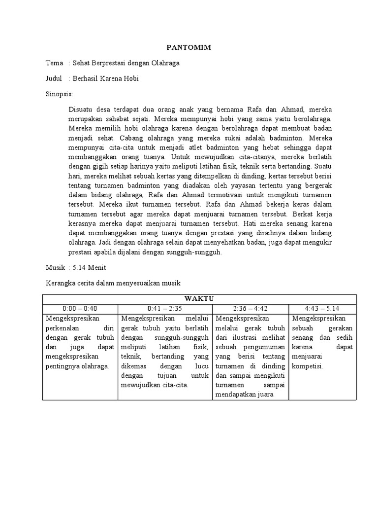 Rancangan Pantomim | PDF