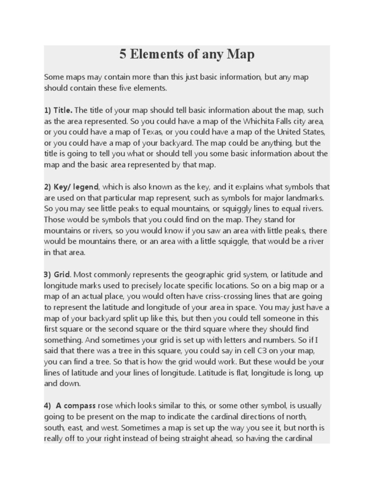 5 Elements of Any Map | PDF | Map | Cartography