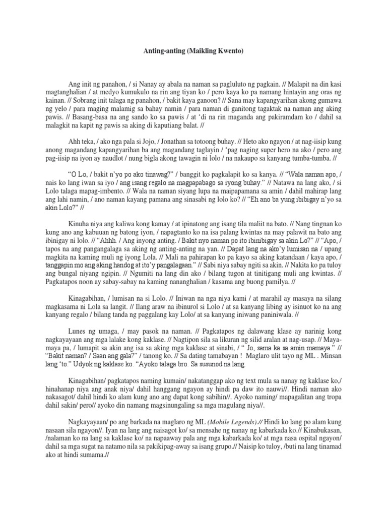 Masining Na Pagkukwento | PDF