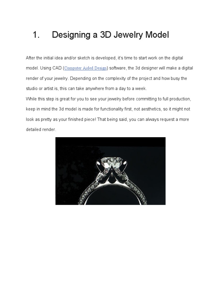Designing A 3D Jewelry Model | PDF | 3 D Computer Graphics | Jewellery